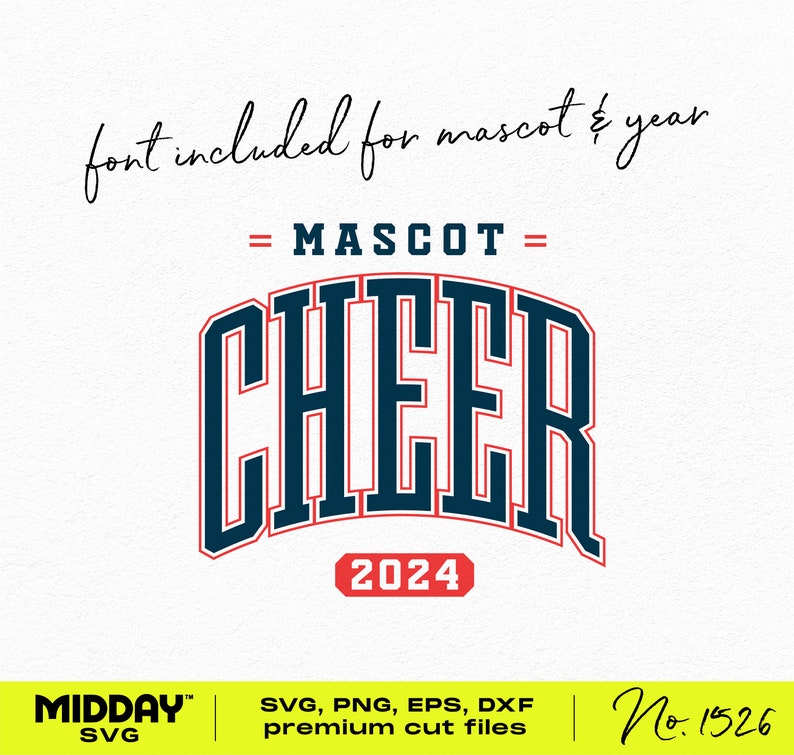 Cheer Mascot SVG Design With Font (digital Download) - Etsy