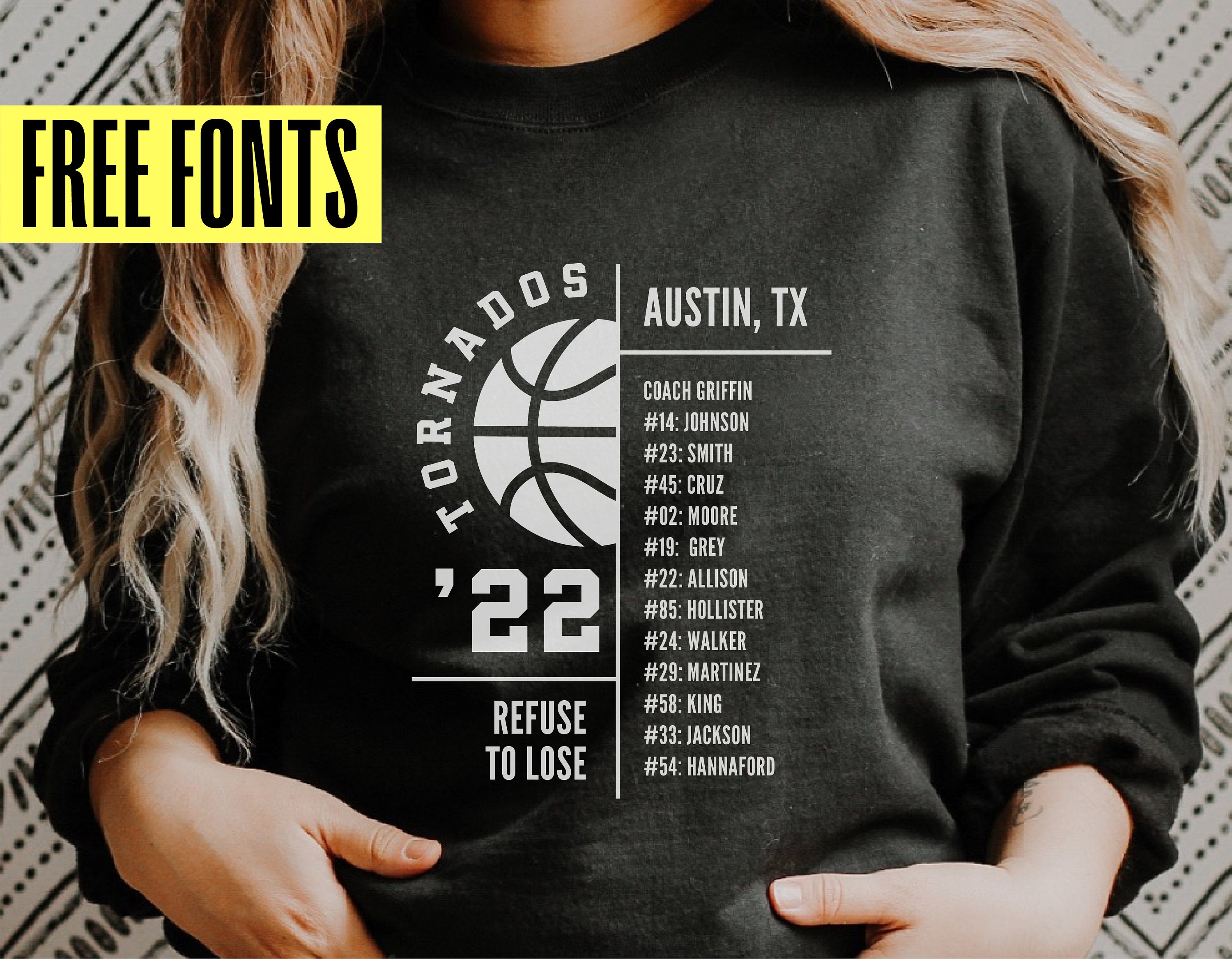 Basketball Team Roster Shirt SVG Template, Cricut Silhouette (digital ...