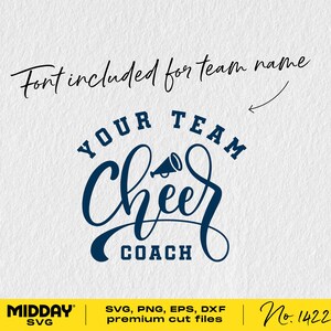 Cheer Coach, Svg Png Dxf Eps, Cheerleader Coach Shirt, Energetic Script ...