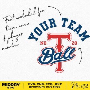 T-ball Team SVG Template, Shirt Design, Cricut, Silhouette (digital ...