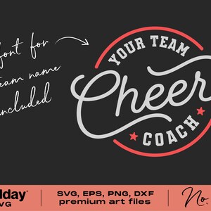 Cheer Coach Team Template, Svg Png Dxf Eps, Customizable Cheerleader ...