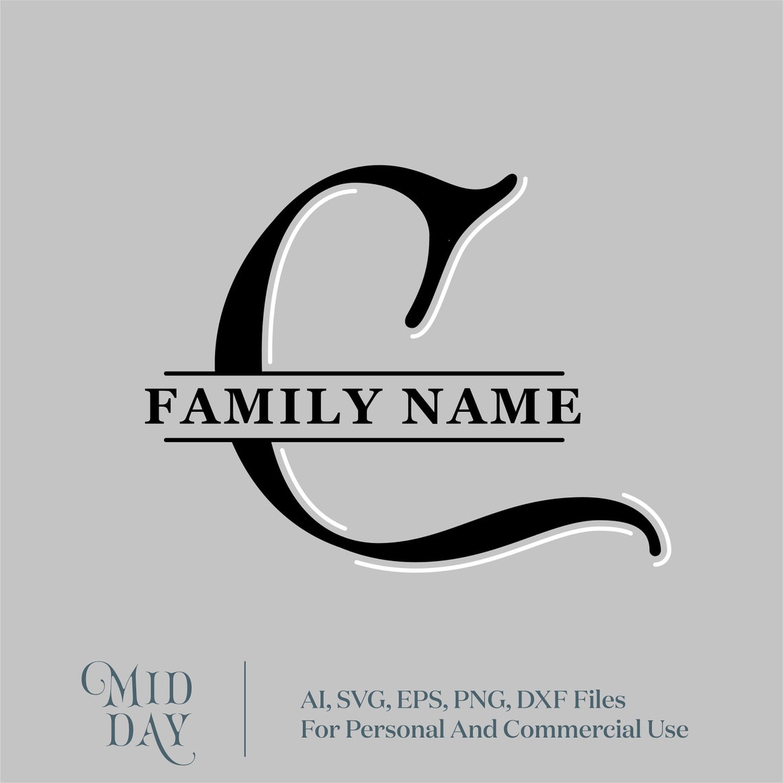 Split C SVG Split Monogram C SVG Split Letter Monogram Svg | Etsy