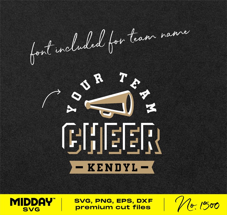 Cheer SVG, Team Template, Megaphone, Cheerleader Design (digital ...