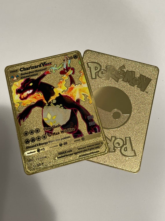 Card Games Charizard VMAX Black & Gold Full Art Holo Custom Card Games ...