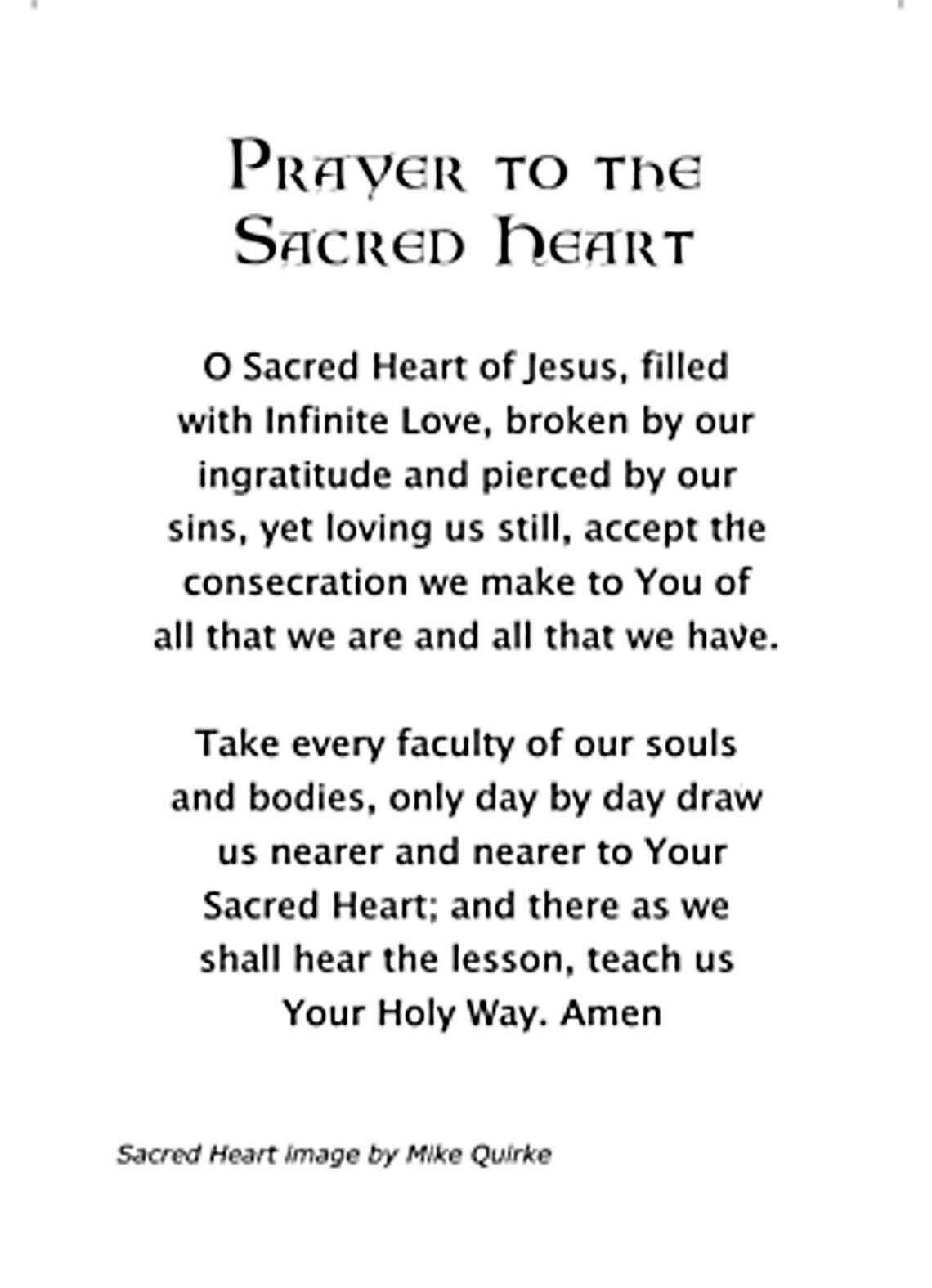 Sacred Heart of Jesus Consecration Prayer | A7 Prayer Card - Etsy