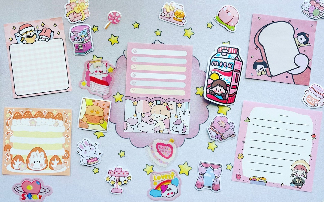 Pink Stationery Set - Etsy