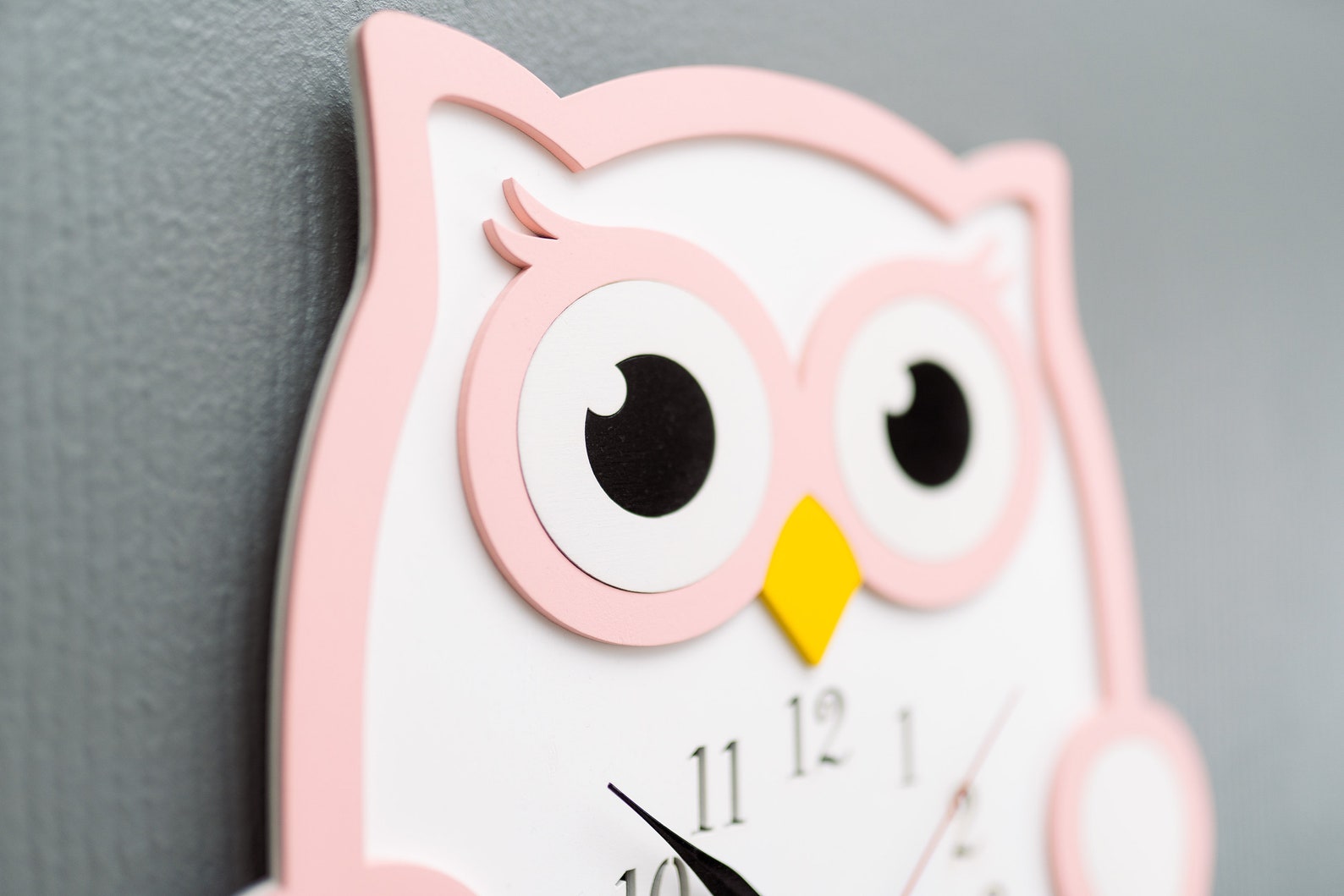Owl Wall Clock Wooden Clock Baby Room Clock Wall Clock - Etsy