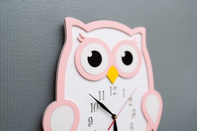 Owl Wall Clock Wooden Clock Baby Room Clock Wall Clock - Etsy