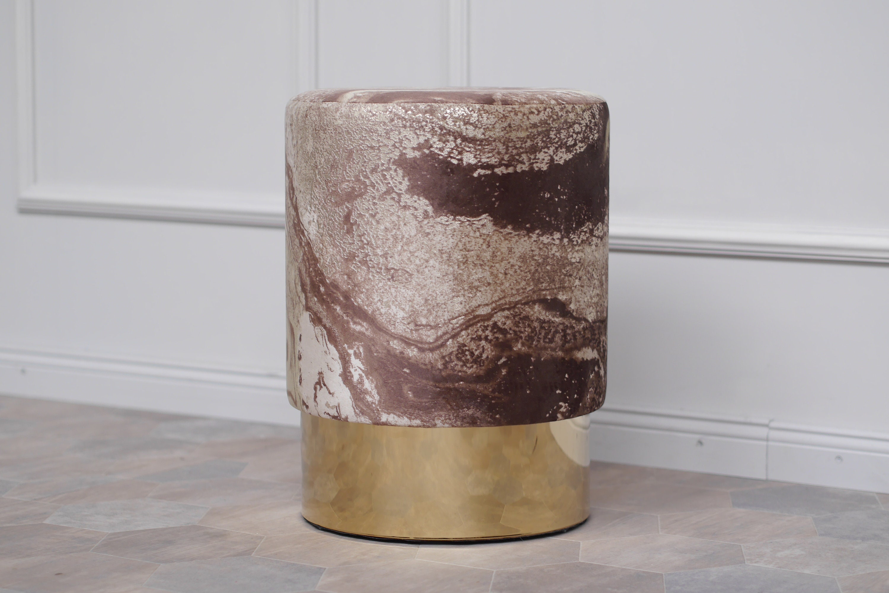 INTERIOR Hocker/Pouf Beige Gold Glamour Glitzer | Etsy