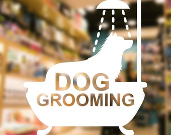 Dog Grooming Window Sticker - Etsy