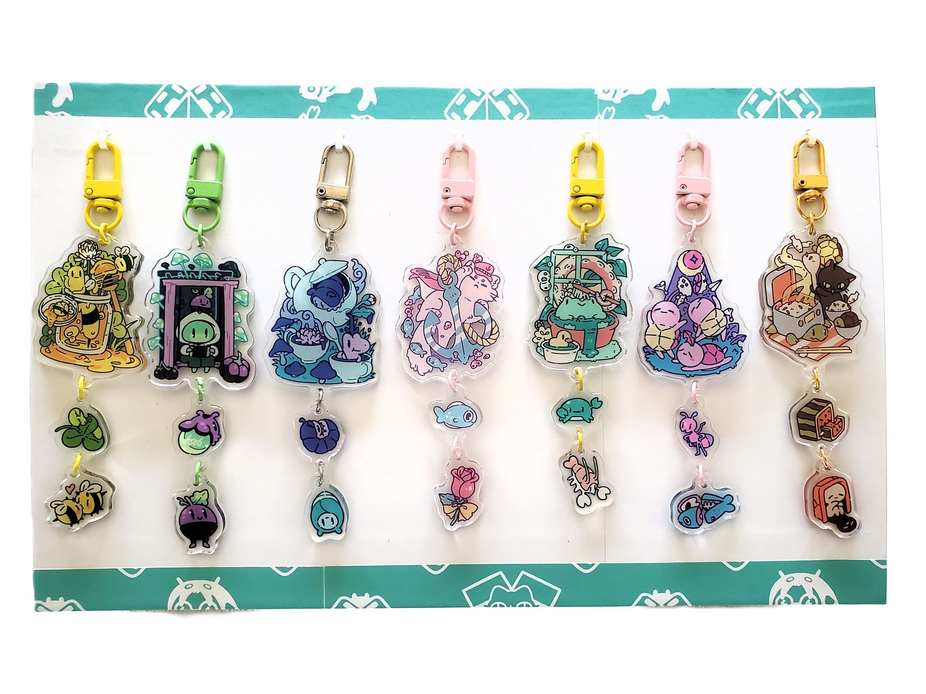 Multi-link Keychains by Paperlarva! • 4" Double-sided Original ...