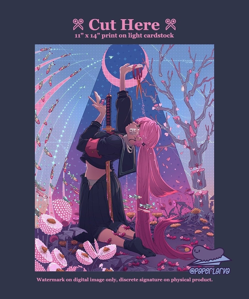 CUT HERE Art Print - Etsy