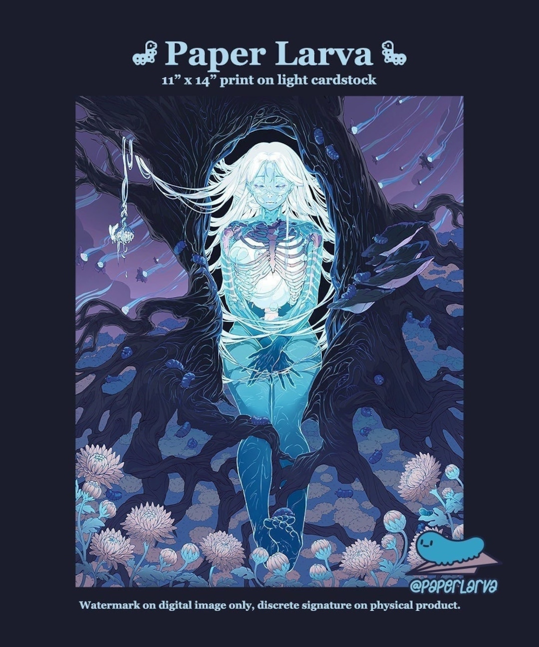 PAPER LARVA Art Print • Dreamy, Aesthetic Anime Wall Decor • Spoopy ...