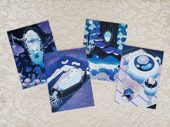 PAPER LARVA Art Postcard Set Dreamy Aesthetic Anime Mini - Etsy