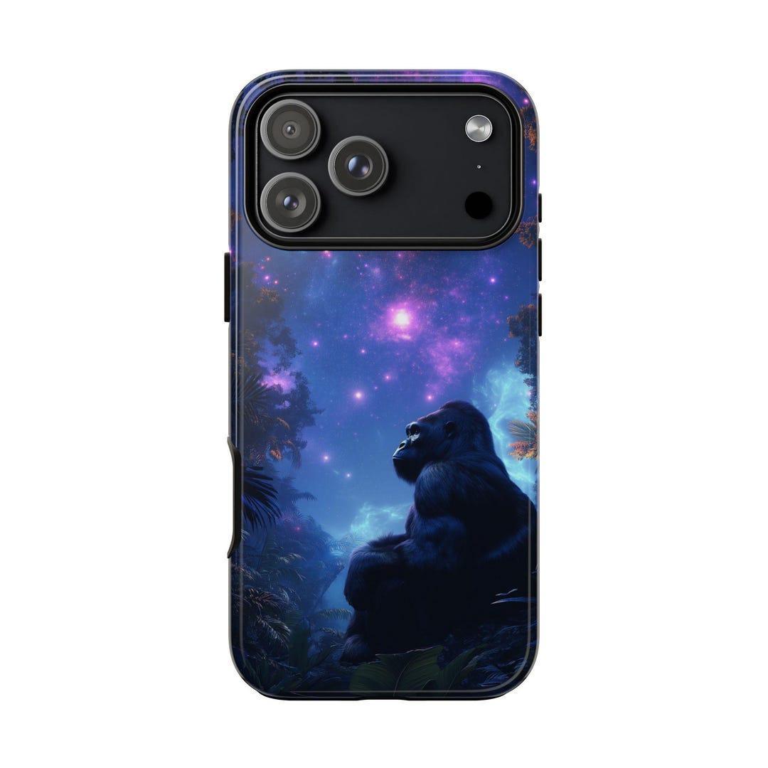 Gorilla Purple Nebula Sky Star Clouds Phone Case: iPhone 17 17e 16 15 ...