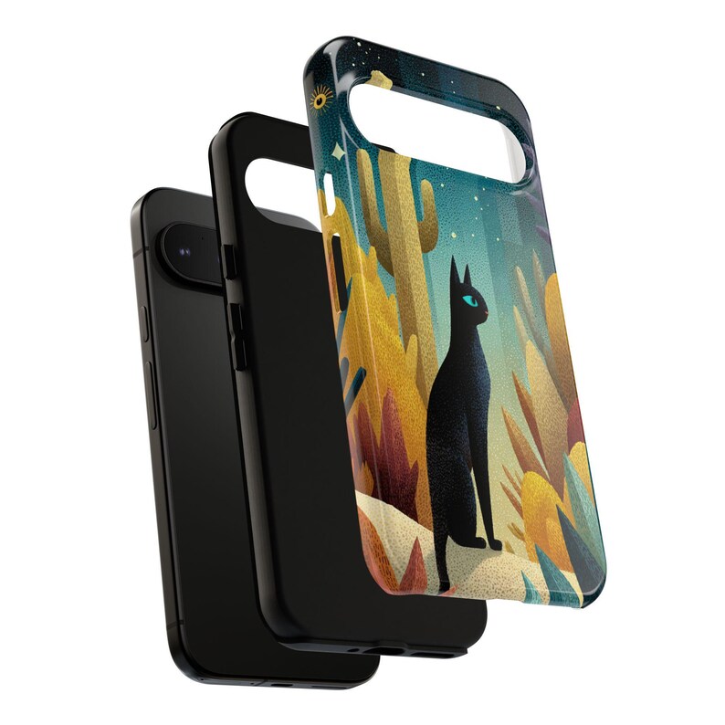 Black Cat Desert Turquoise Oasis Phone Case: Iphone, Galaxy, Pixel ...