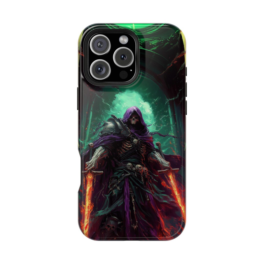 Skeleton Warrior Double Fire Swords Phone Case: Iphone, Galaxy, Pixel ...