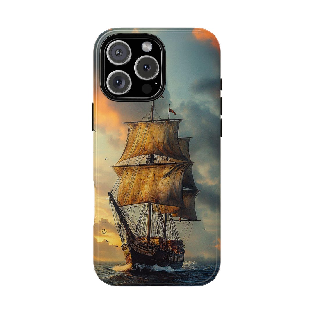 Portugal Sail Ship Ocean Illustration Phone Case - iPhone 17 Pro Max 16 ...