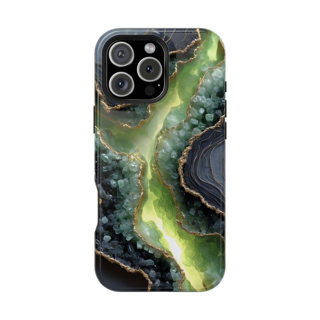 Marble Neon Green Geode Crystal Geode - Phone Case for iPhone 17 16 16e ...