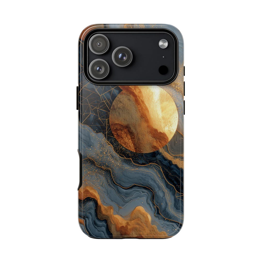 Abstract Disk Marble Gold Pattern Phone Case for iPhone 17e 17 16e 16 ...