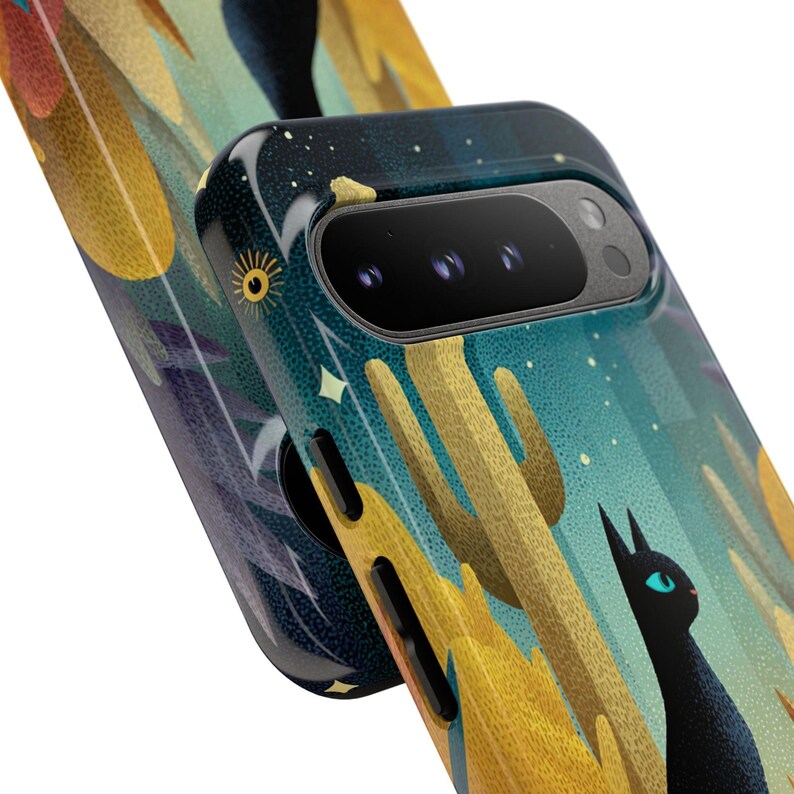 Black Cat Desert Turquoise Oasis Phone Case | Tough Slim Cover: iPhone ...