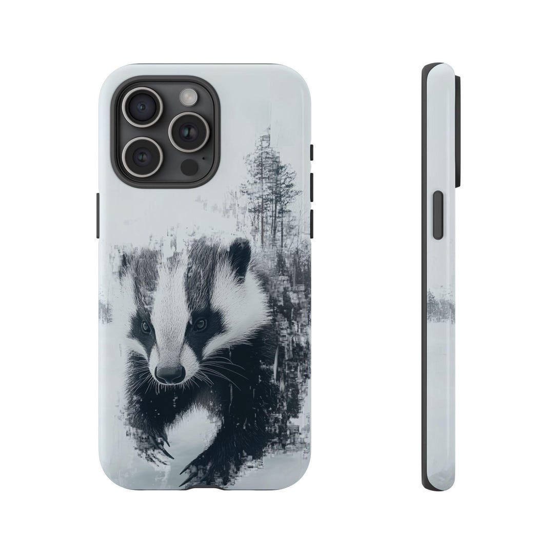 Iphone, Galaxy, Pixel Case | Honey Badger Forest White Pixel Motion - Etsy