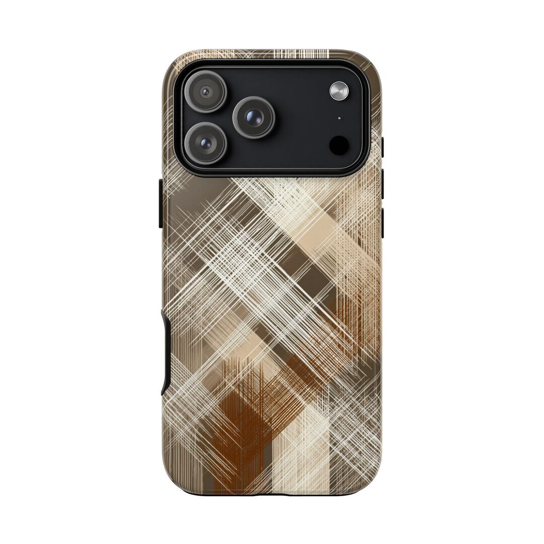 Geometric Diagonal Sand Brown Pattern Phone Case: Iphone, Galaxy, Pixel ...