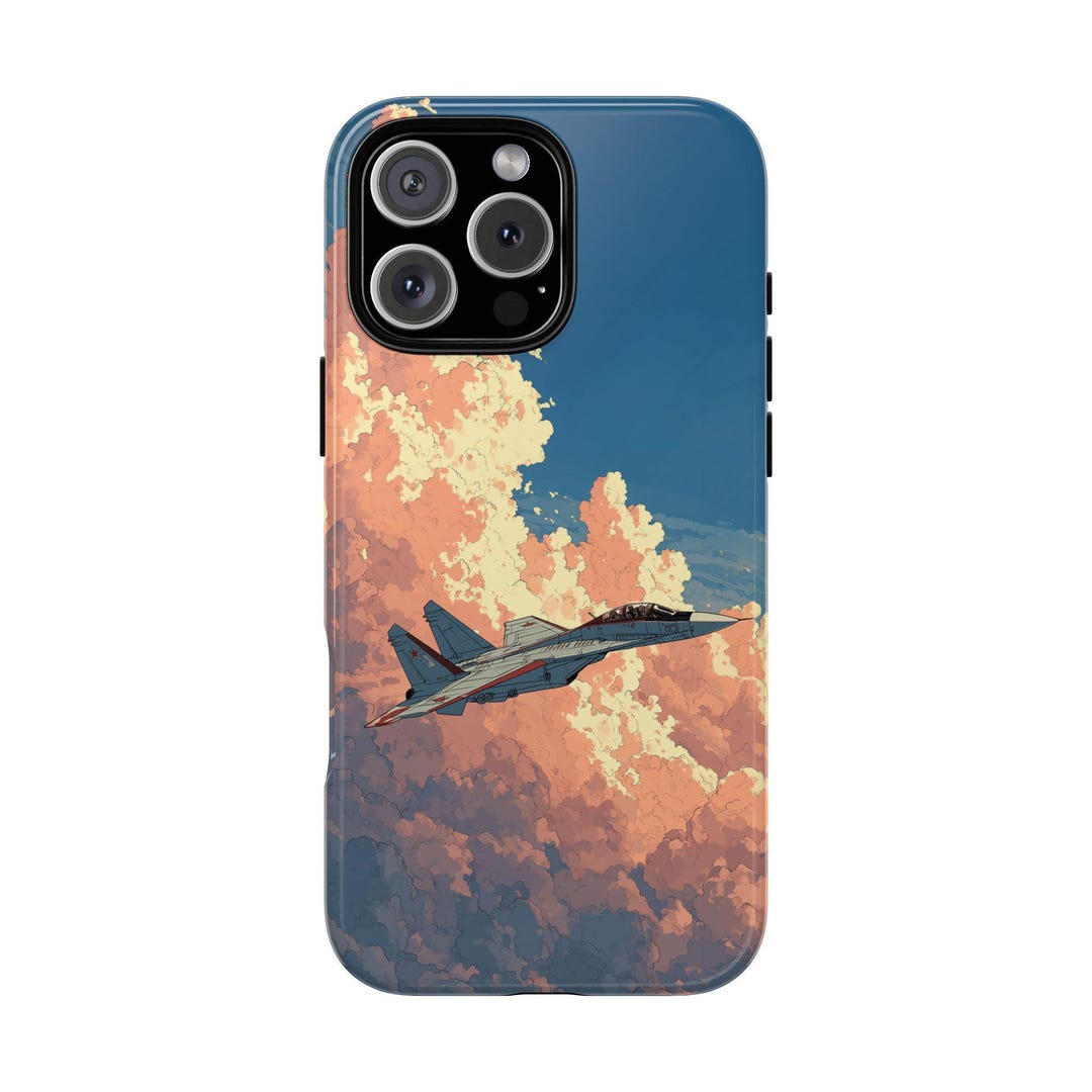 Fighter Jet Plane Flying White Clouds Phone Case: Iphone, Galaxy, Pixel ...