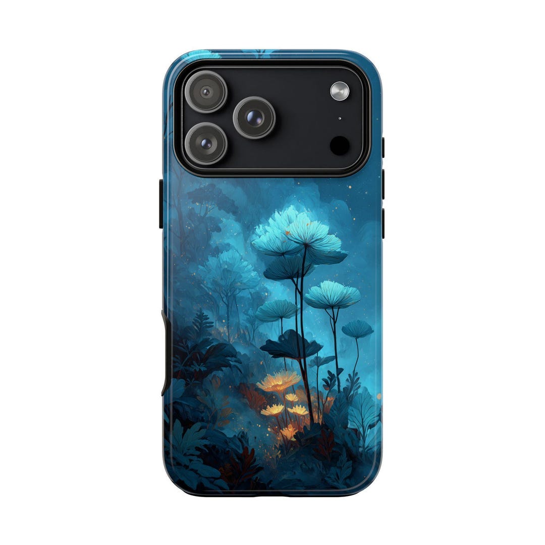 Teal Glowing Flowers Peaceful Night Phone Case: iPhone | Galaxy | Pixel ...