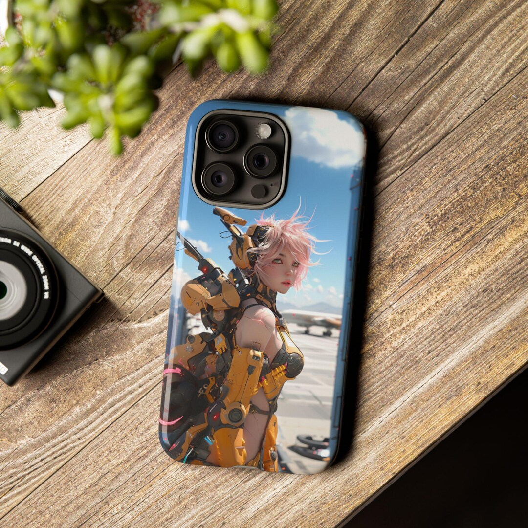 Mecha Suit Anime Girl Case, Yellow Robot Armor Woman Cover, Realistic ...