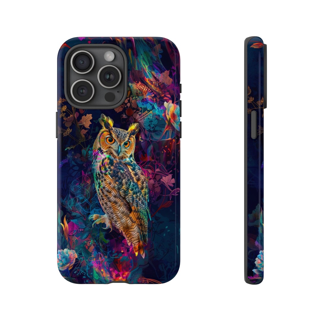 Ethereal Owl Abstract Colorful Art Phone Case - iPhone 17 Pro Max 16 15 ...