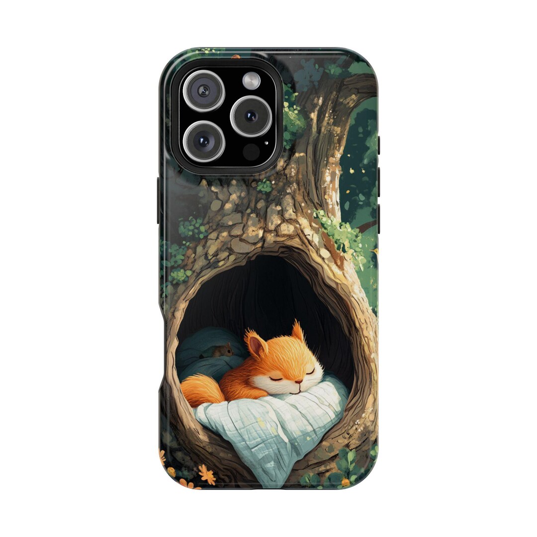 Squirrel Sleeping Comfy Oak Tree - Phone Case for iPhone 16 16e 15 14 ...