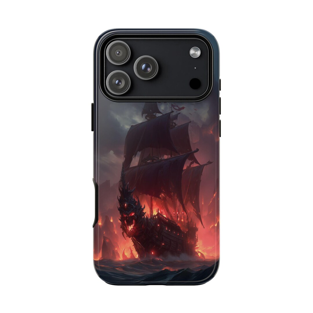 Pirate Warship Red Hellfire Glow Phone Case for iPhone 17 16 15 14 13 ...