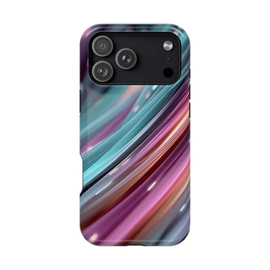 Phone Ink Case: iPhone | Galaxy | Pixel - Electric Pulse Wave Cyan Pink ...