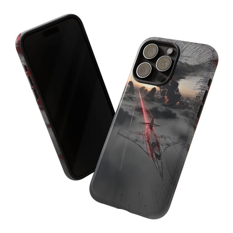 Phone Ink - Stealth Jet Line Art Plane Gray Sky Case: iPhone | Galaxy ...