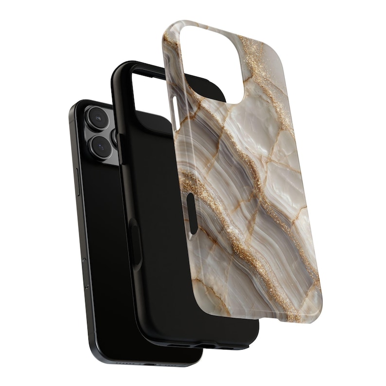 Cream Marble Gold Vein Geode Rock Custom Phone Case – Iphone, Samsung ...