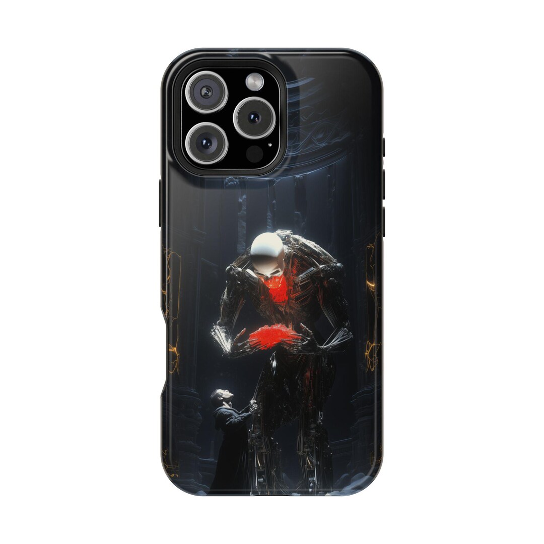 Creation of Cyber Saturn Skull Cyborg Phone Case for iPhone 16 16e 15 ...