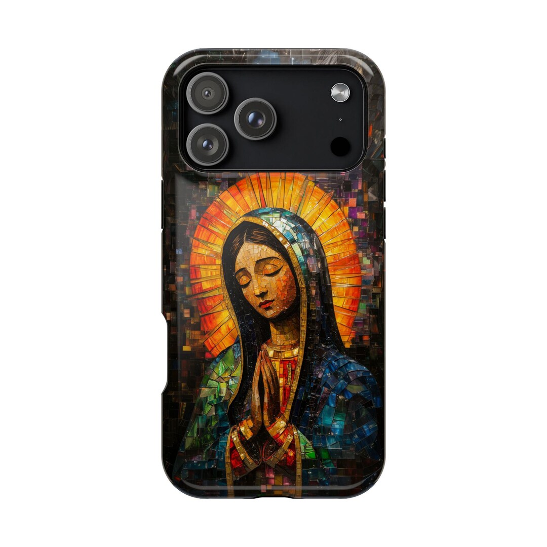Virgin Mary Glass Mosaic Phone Case Tough Cover - Etsy