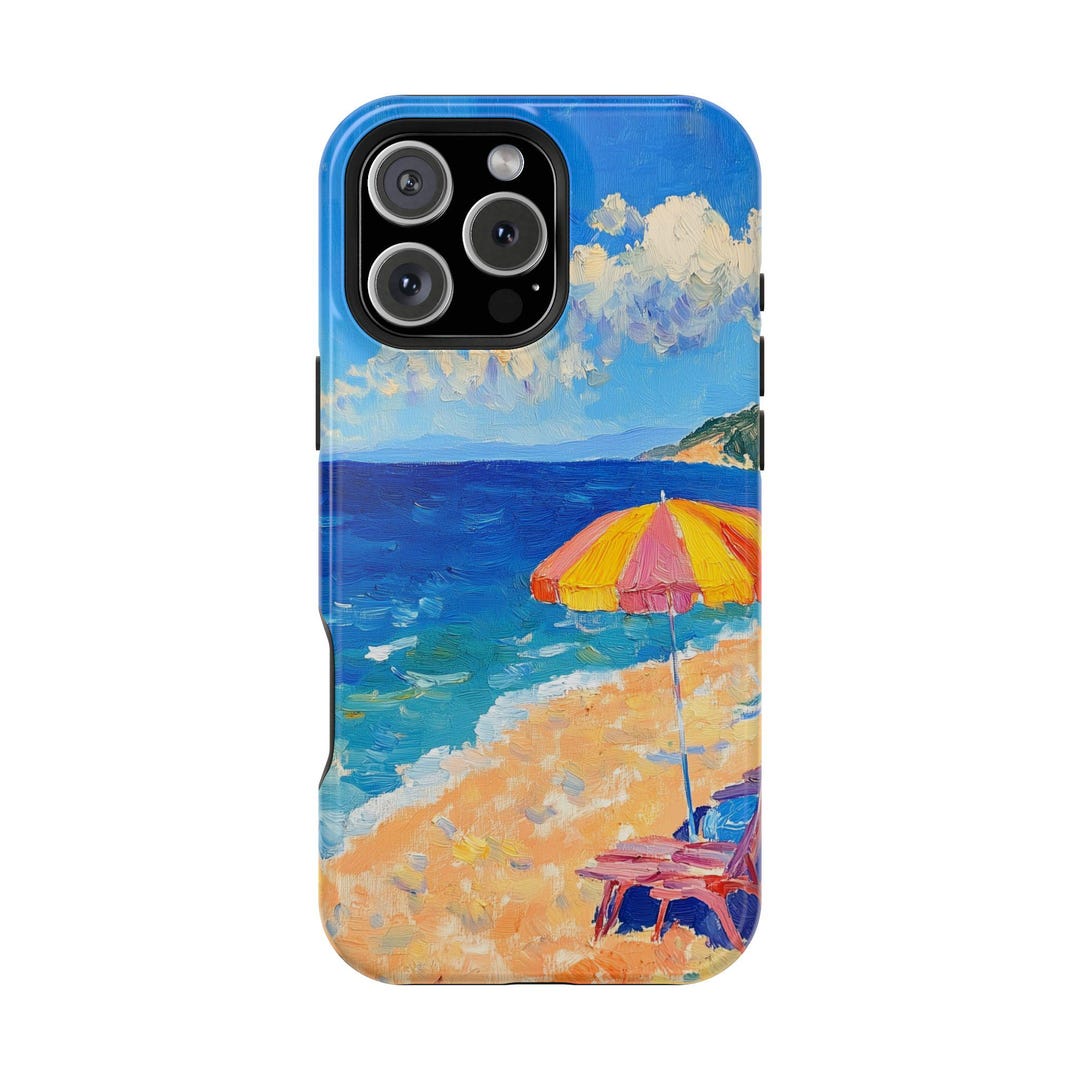 Summer Beach Oil Painting Umbrella Phone Case: Iphone, Samsung Galaxy ...