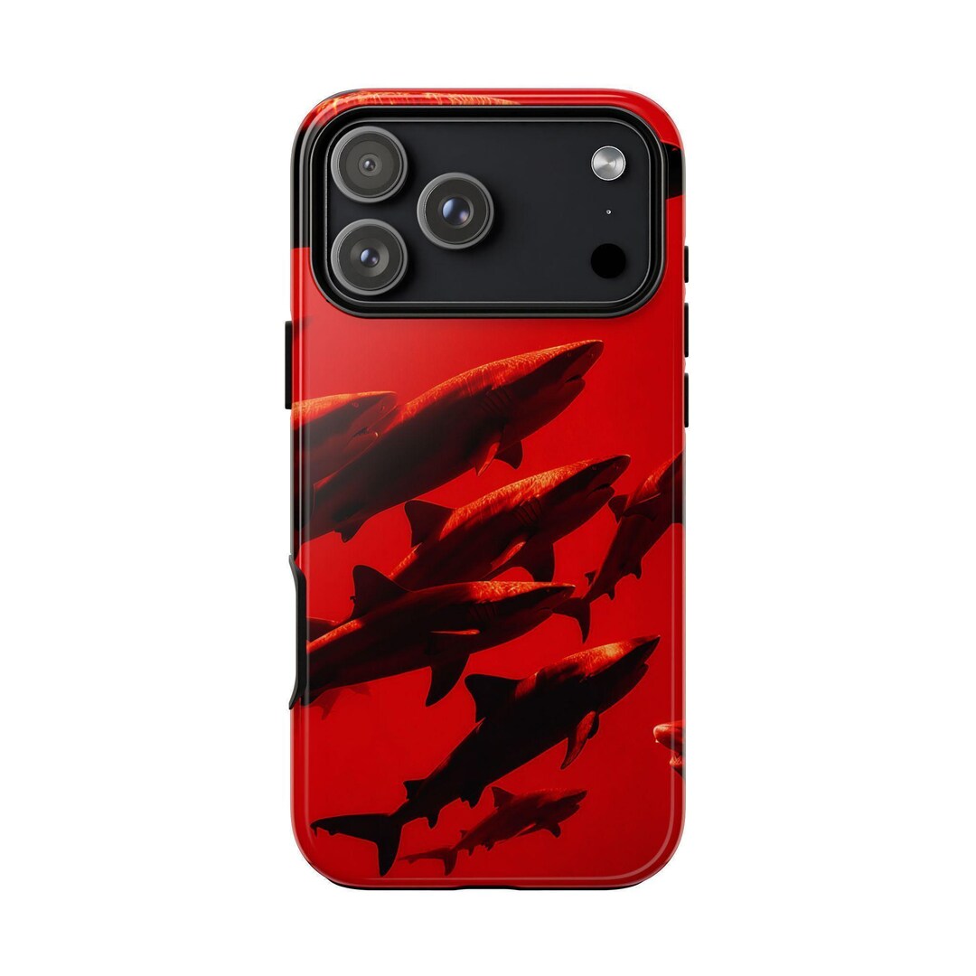 Phone Ink: Sharks Underwater Red Art Case | iPhone 17 16e 16 15 14 ...
