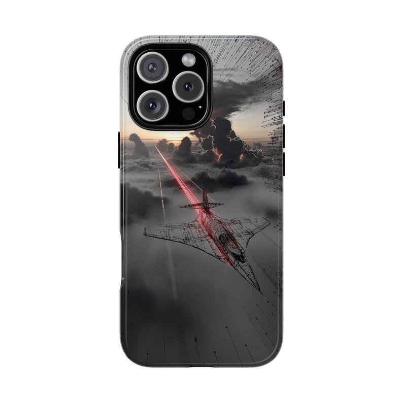 Phone Ink - Stealth Jet Line Art Plane Gray Sky Case: iPhone | Galaxy ...