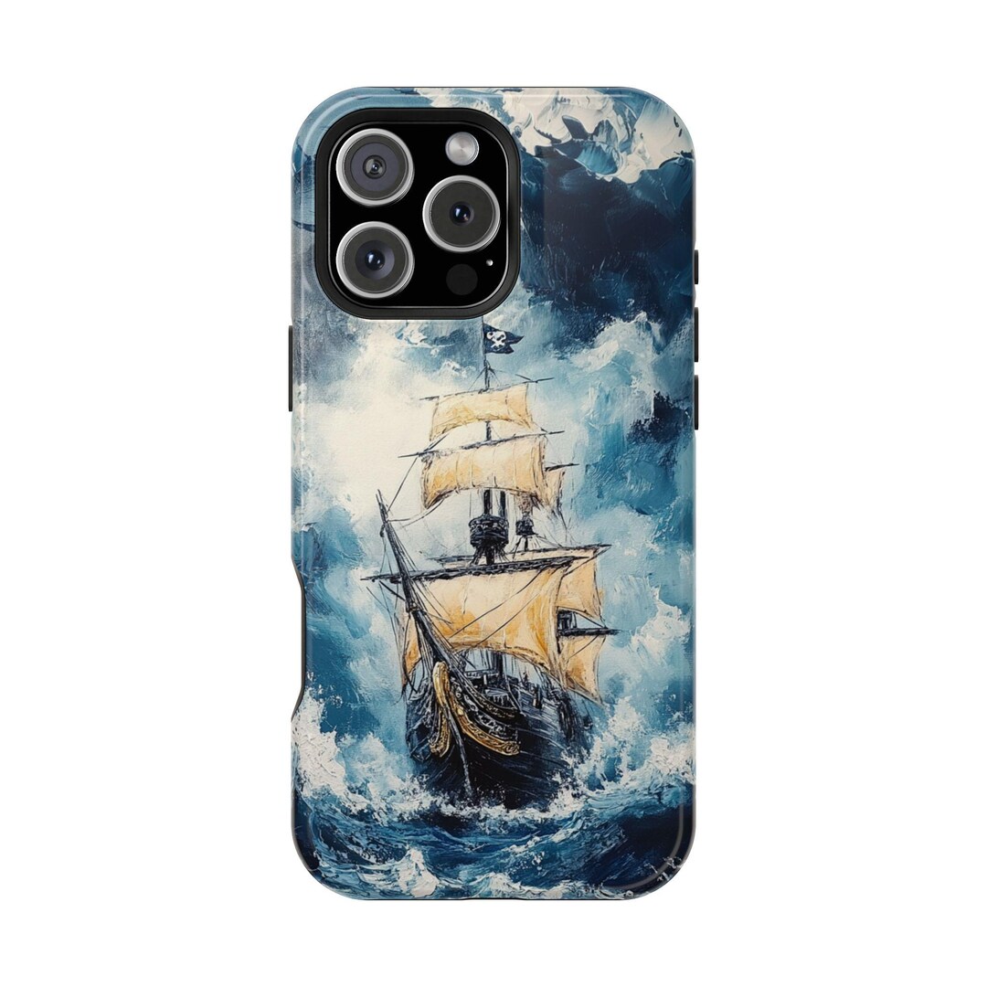 Lifetime Warranty - Acrylic Sail Ship Ocean Storm Painting - Phone Case ...