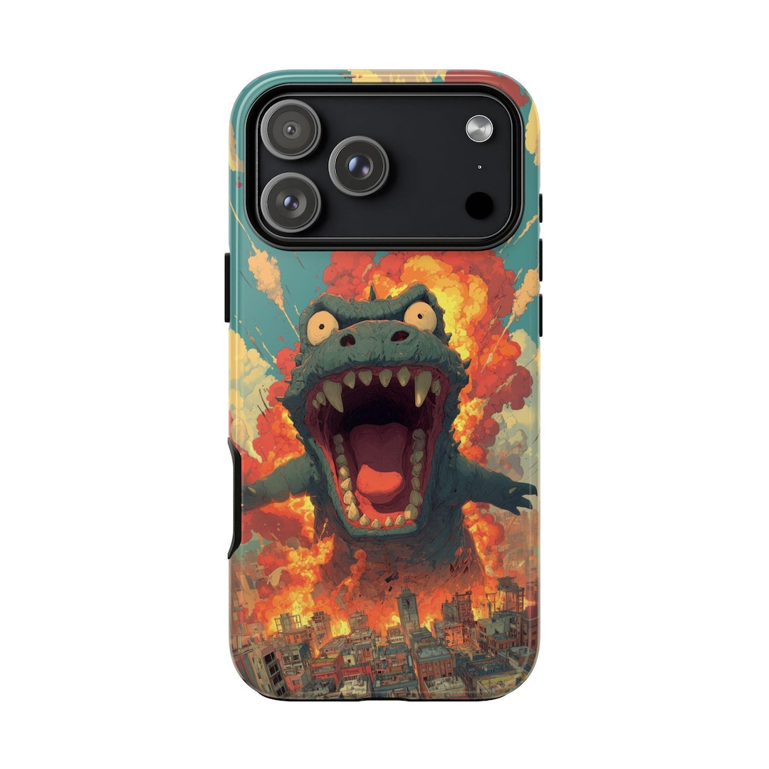 Iphone, Galaxy, Pixel Case | Kaiju Cartoon City Attack Mayhem - Etsy