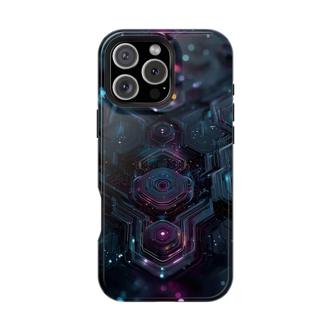 Neon Matrix Cyber Geometry Shapes Phone Case: Iphone, Samsung Galaxy ...