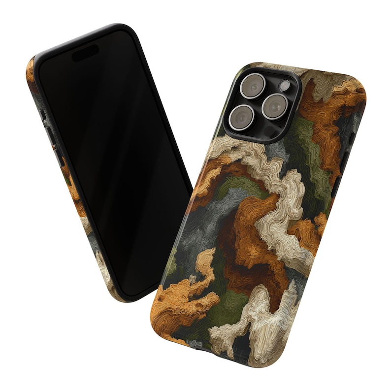 Earth Topography Camo Green Brown Custom Phone Case – Iphone, Samsung ...