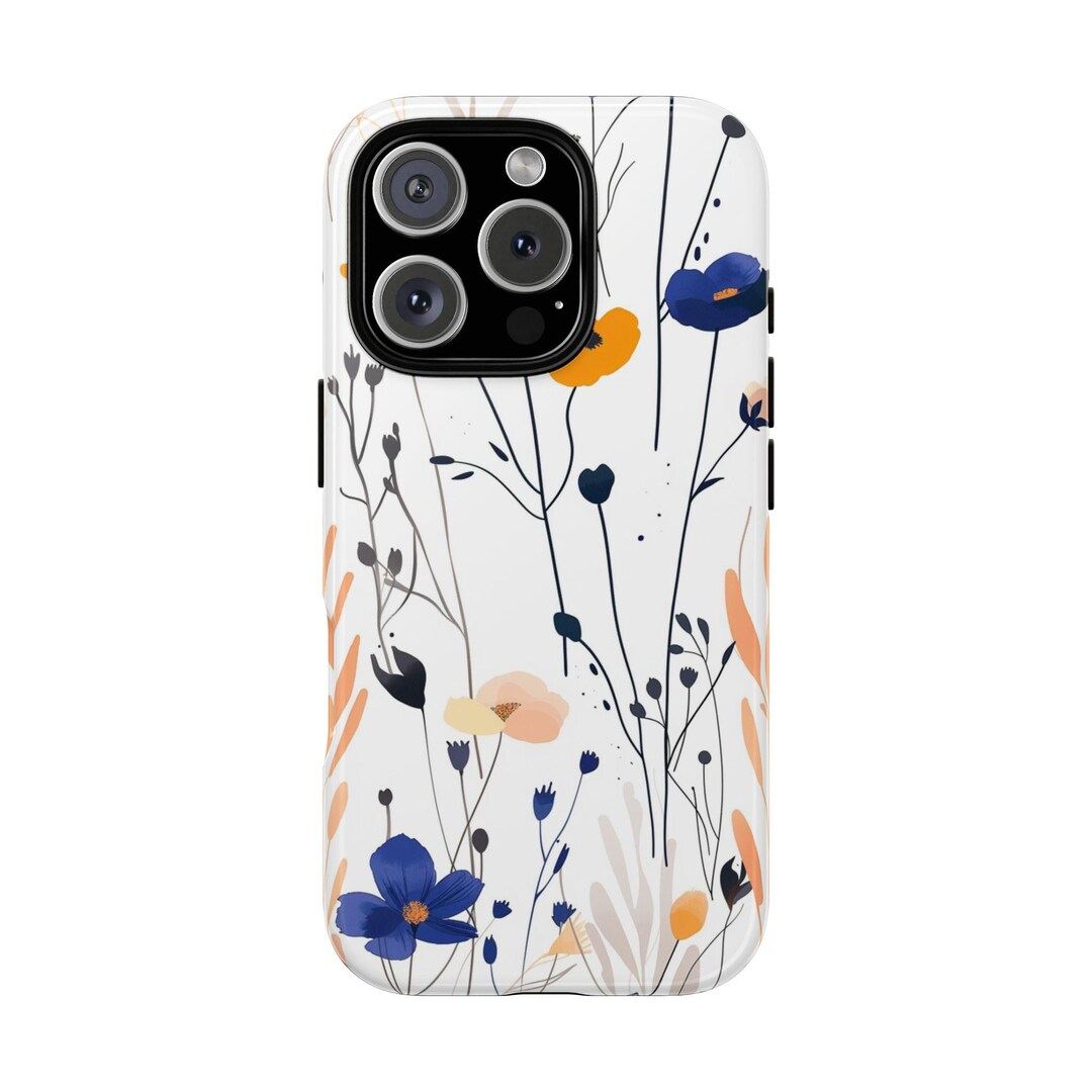 Periwinkle Blue Yellow Floral Subtle Floral Palette Phone Case for ...