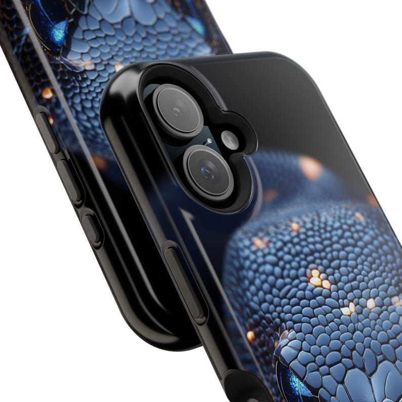 Phone Ink Case: iPhone | Galaxy | Pixel - Black Python Snake Blue Eyes ...