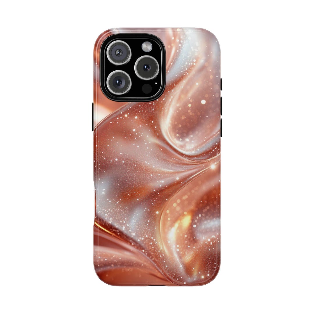 Molten Amber Pink Swirls Rose Gold Waves - Phone Case for iPhone 16 16e ...