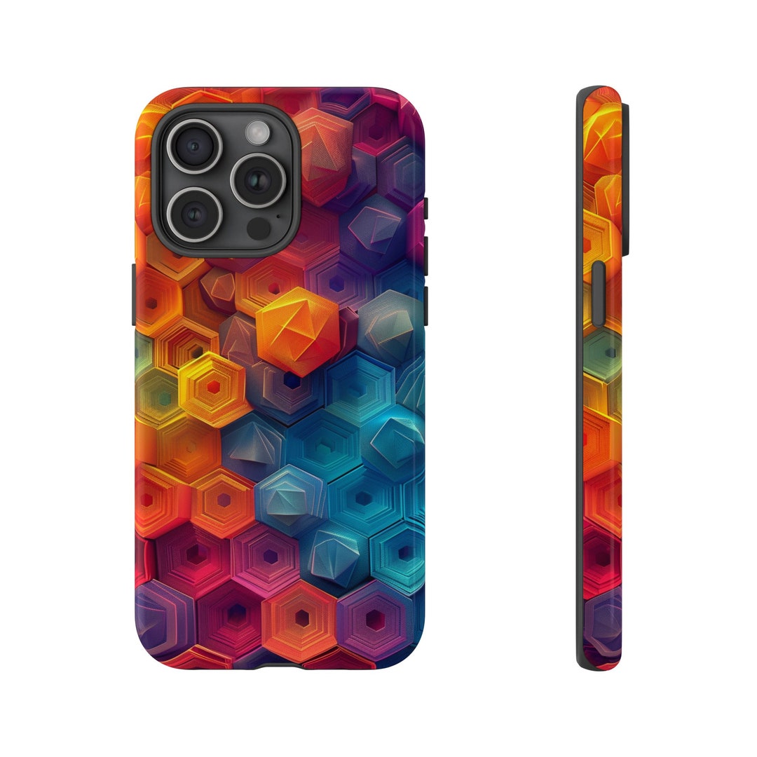 Honeycomb Hexagon Abstract Orange Pattern Phone Case: Iphone, Galaxy ...