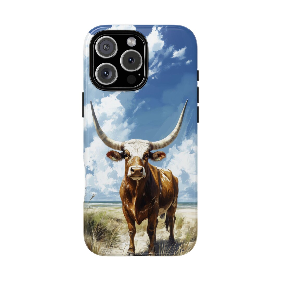 Bull With Giant Horns Cattle Blue Sky - Case for iPhone 17 16 16e 15 14 ...